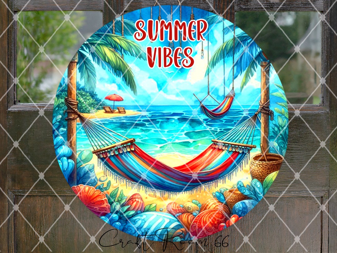 Summer Vibes Wood Signhammocksummer Decorwall Arthousewarming ...