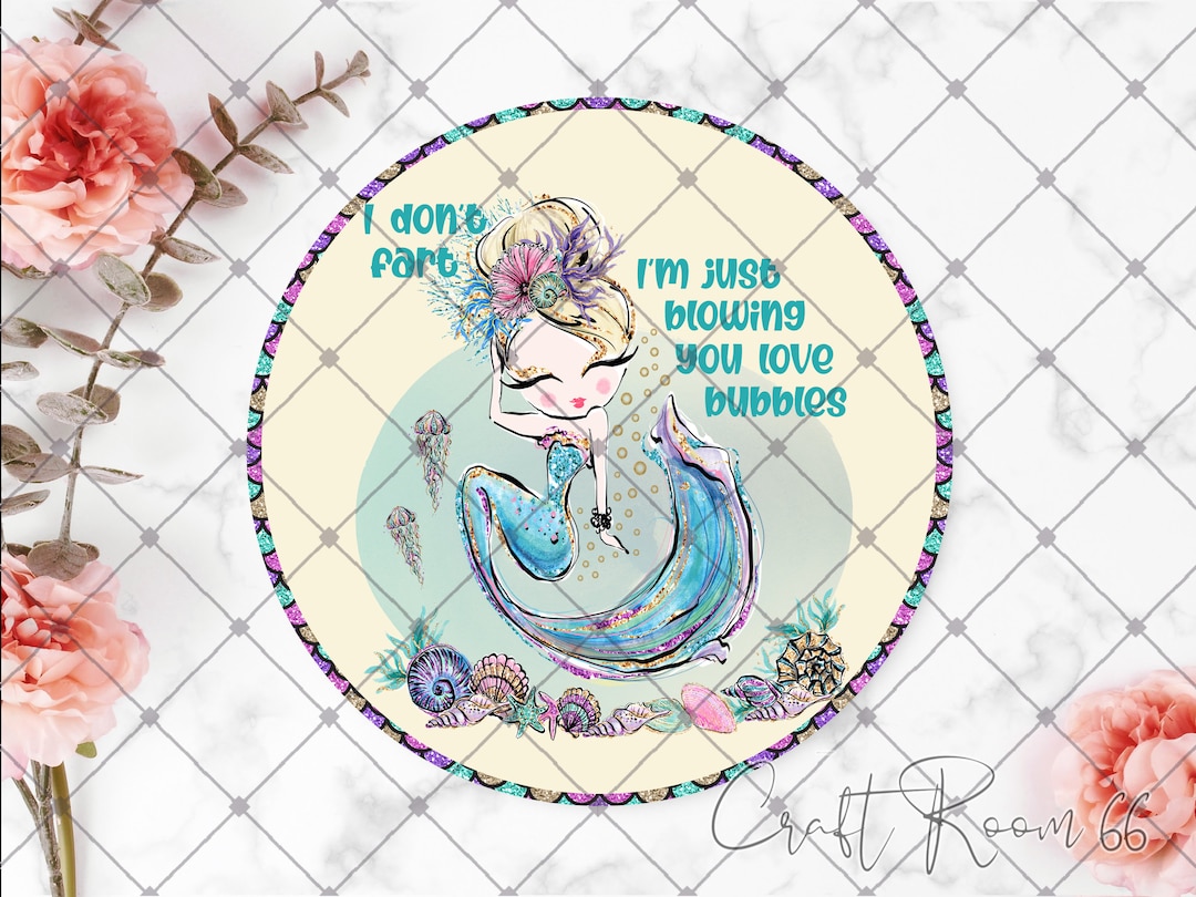 Funny Mermaid I Dont Fart Wood Door-wall Hangerroom - Etsy