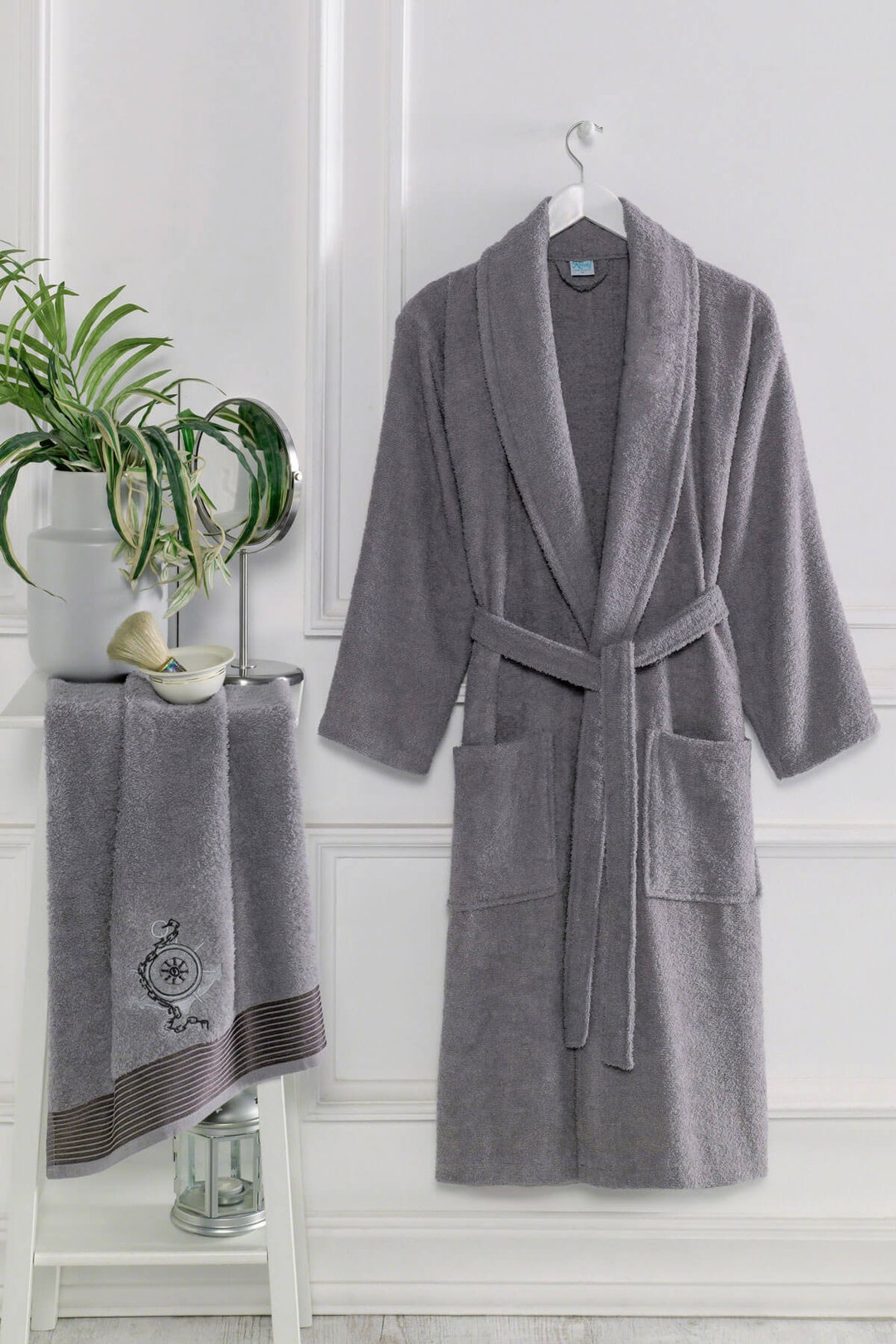 Men's Towel Bath Robe Set 100% Cotton Bathrobe - Etsy