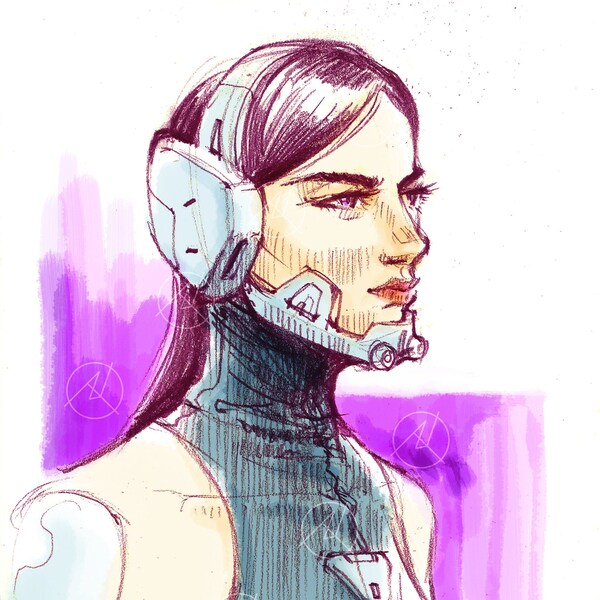 Beautiful Female Cyborg Art - Etsy