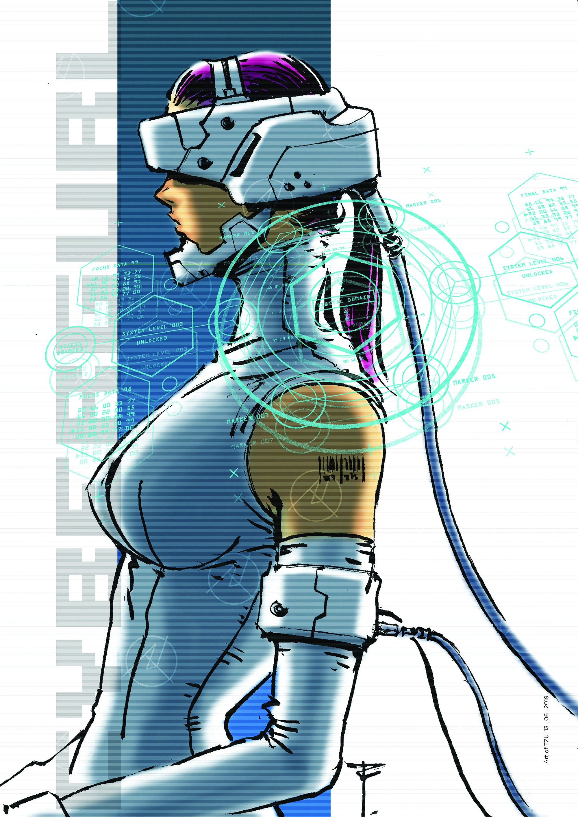 Cyberpunk Sexy Anime Comic Art Wall Art Printable For Poster Or