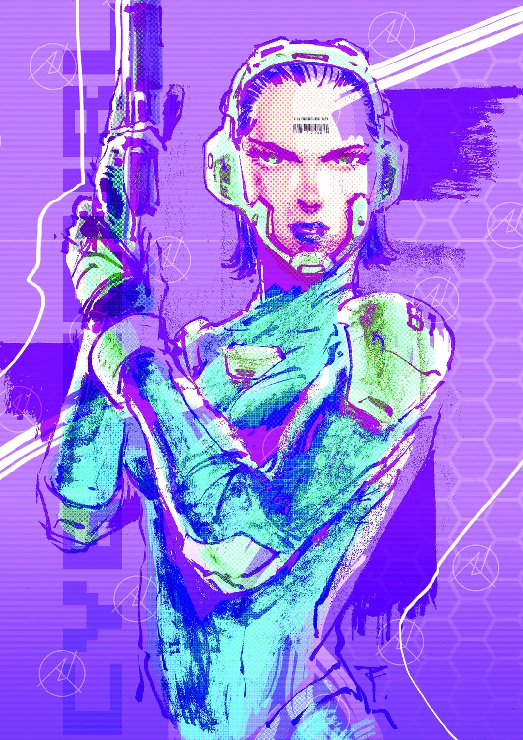 Cyberpunk Tactical Girl Pin-up, Printable Download for Poster, Wall ...