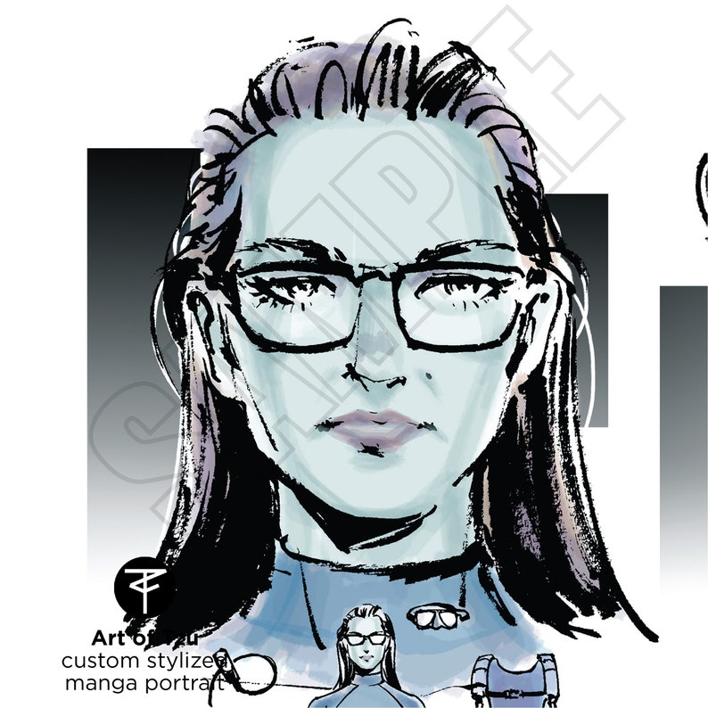 CUSTOM Stylized Anime Manga Profile Portrait - Etsy