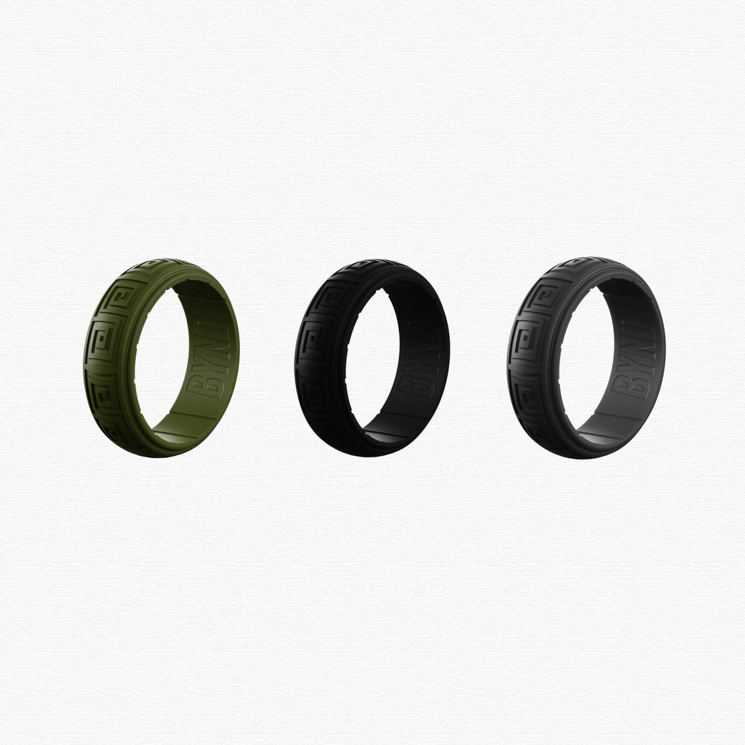 Silicone Wedding Ring - Aztec Design - Rubber Wedding Band - the ...