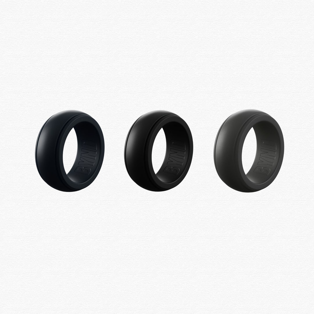 Silicone Wedding Ring - Stepped Edge Design - Rubber Wedding Band - the ...