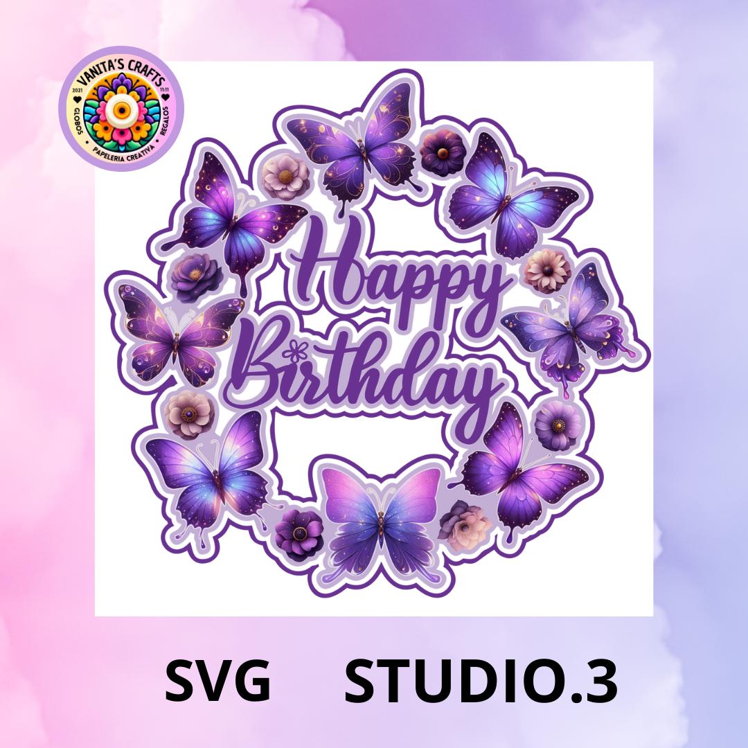 Purple Butterflies Cake Topper, Silhouette Desing, Archivo Svg - Etsy