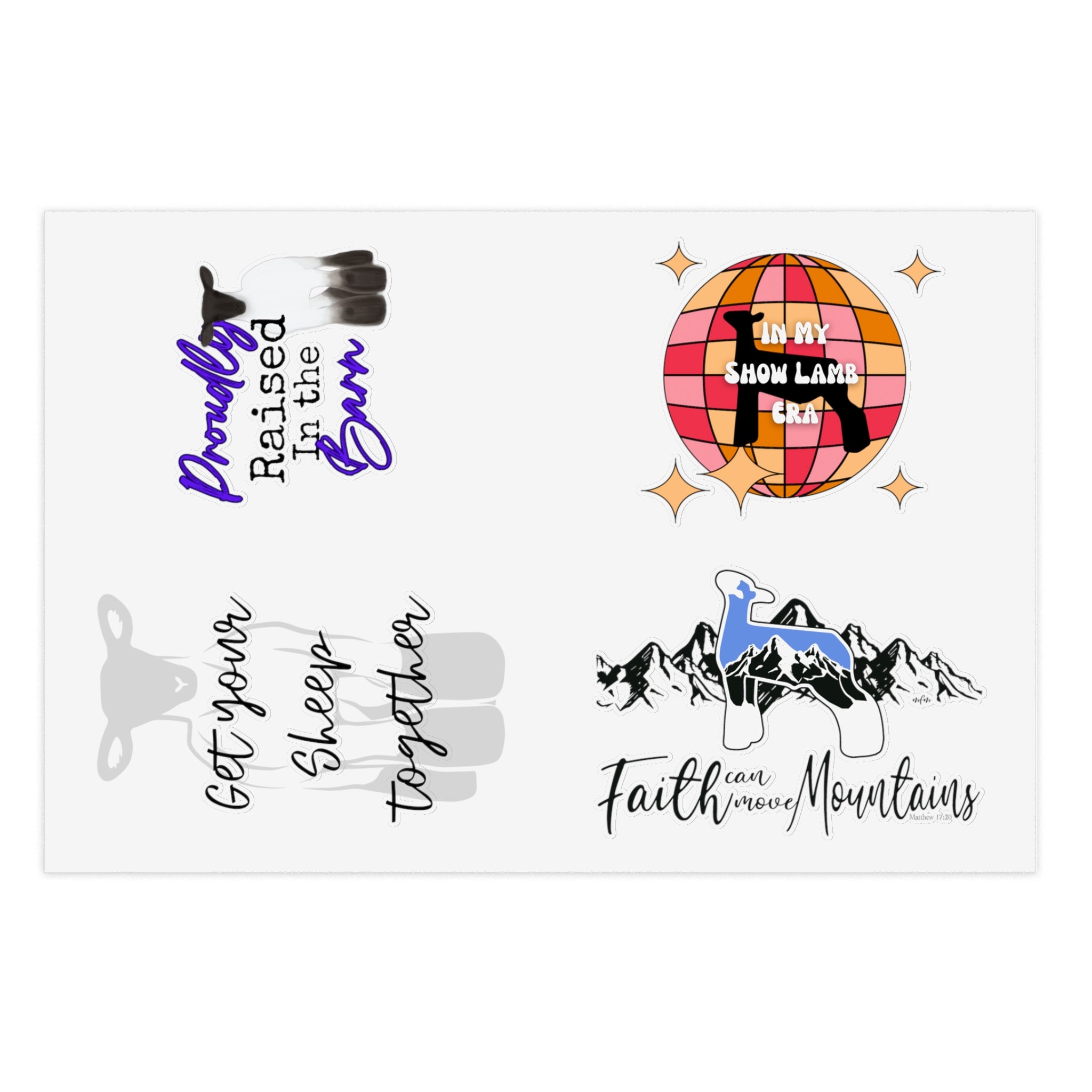 Show Lamb Sticker Sheet 2 - Etsy