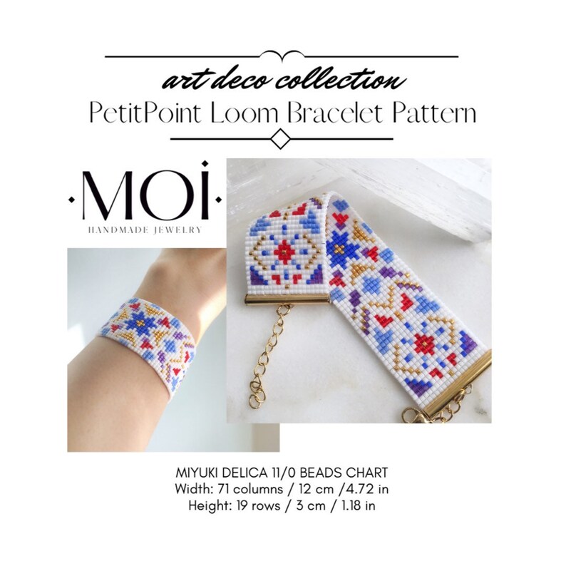 Petitpoint Miyuki Loom Bracelet Pattern with Word Chart - Etsy