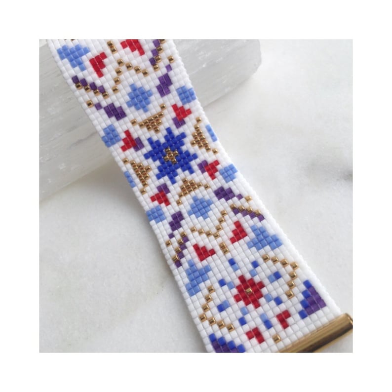 Petitpoint Miyuki Loom Bracelet Pattern with Word Chart - Etsy