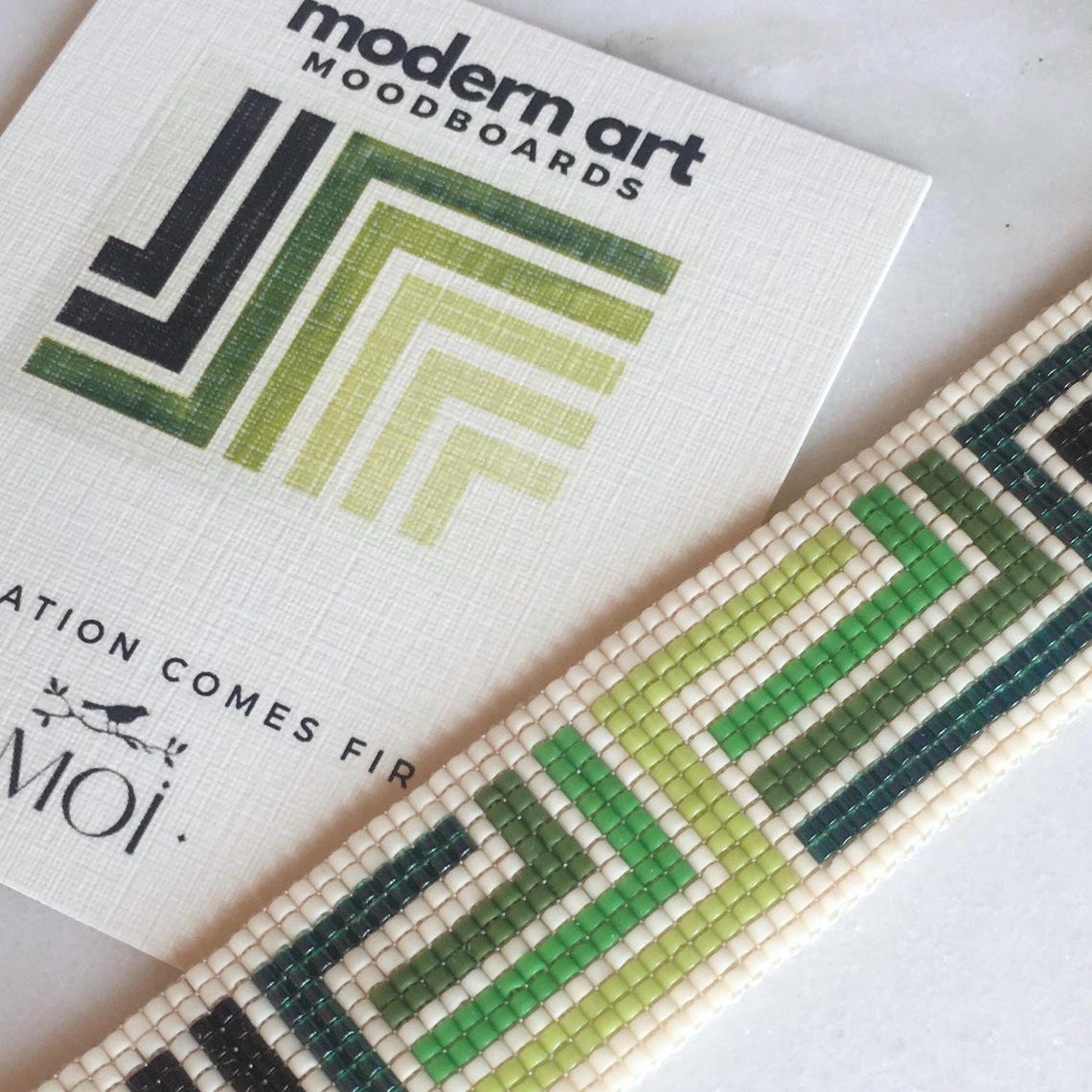 Art Moderne Basic Miyuki Loom Bracelet Pattern (with Word Chart) - Etsy