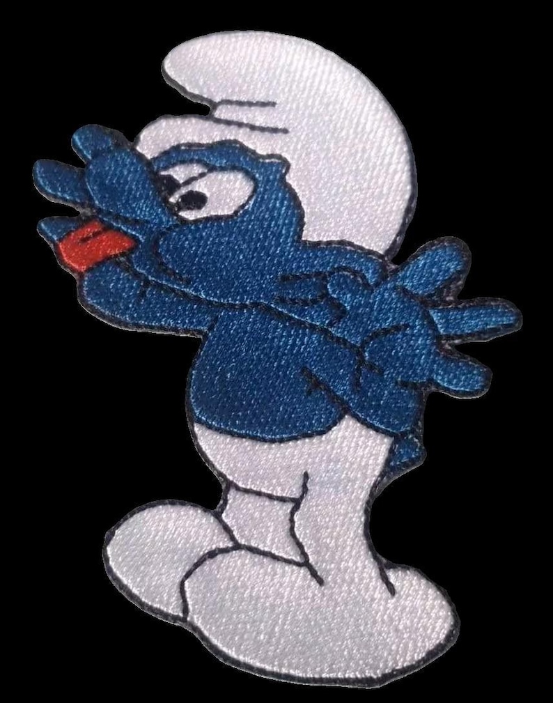 Smurfs Iron-on Patch: Embroidered Cartoon Applique (6x9cm) - Etsy