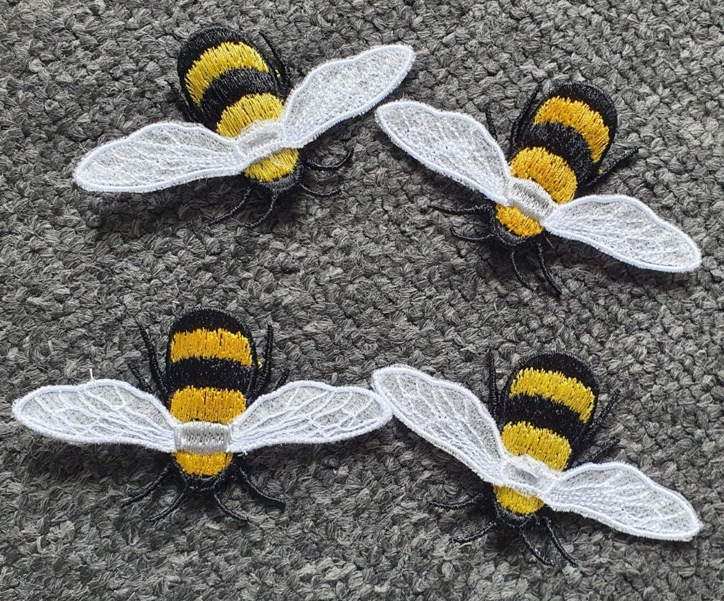 Bumble Bee Embellishment Embroidered FSL Freestanding Lace - Etsy