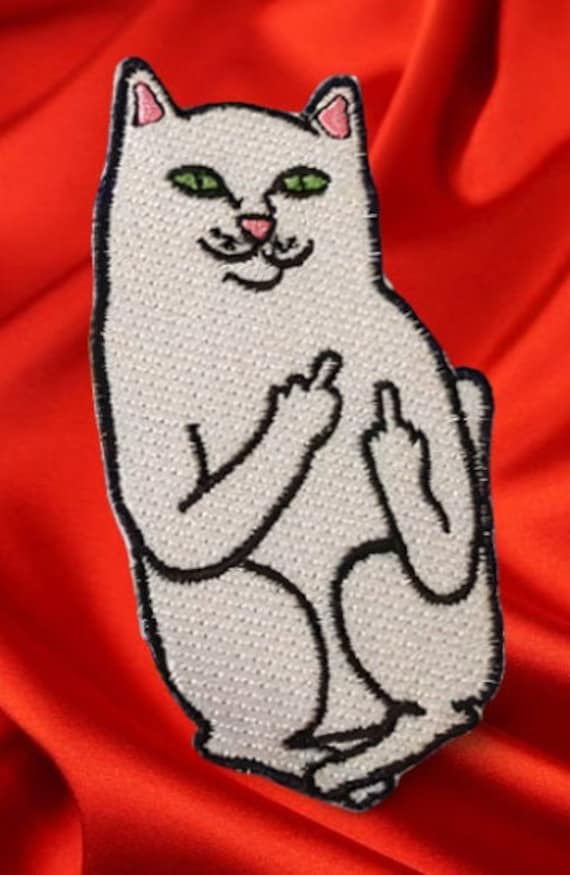 Cat Middle Finger Embroidered Patch Iron-on Sewing Appliques - Etsy