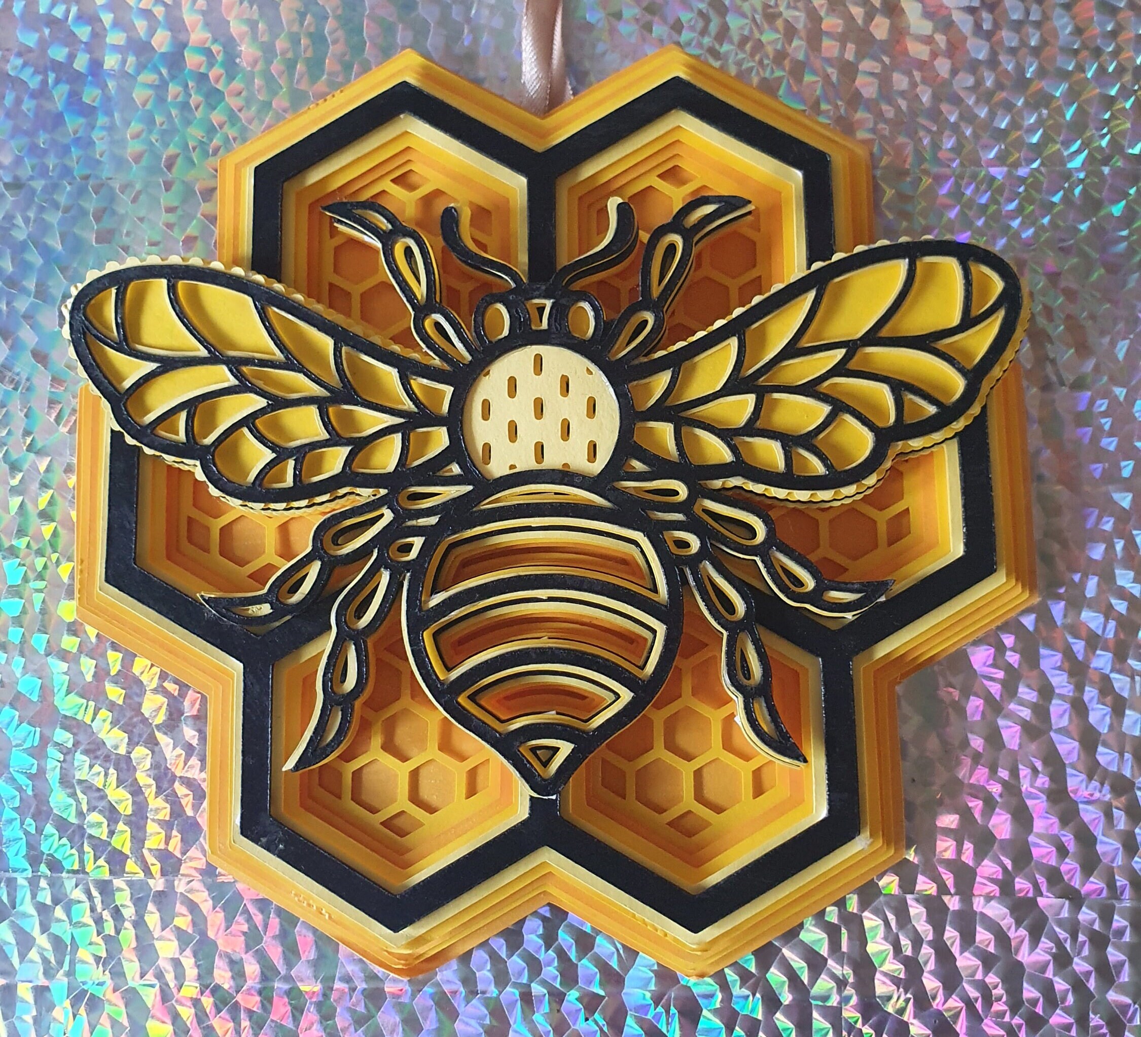 Mandala-bee 9 Layers Svgs Honeycomb Svg - Etsy Australia