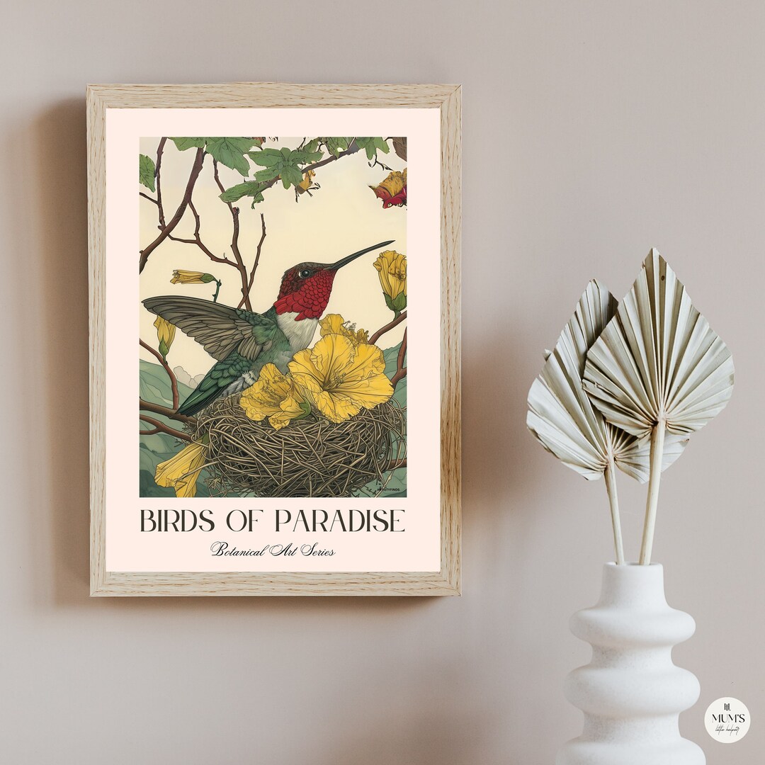 Printable Hummingbird Poster | Bird Wall Art | Birds of Paradise Series ...
