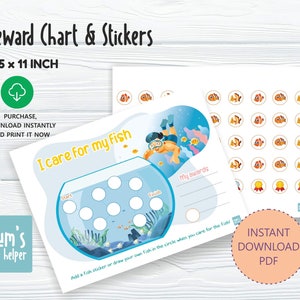Printable Fish Tank Reward Chart | Fish Kids Behavior Chart | Ifish ...