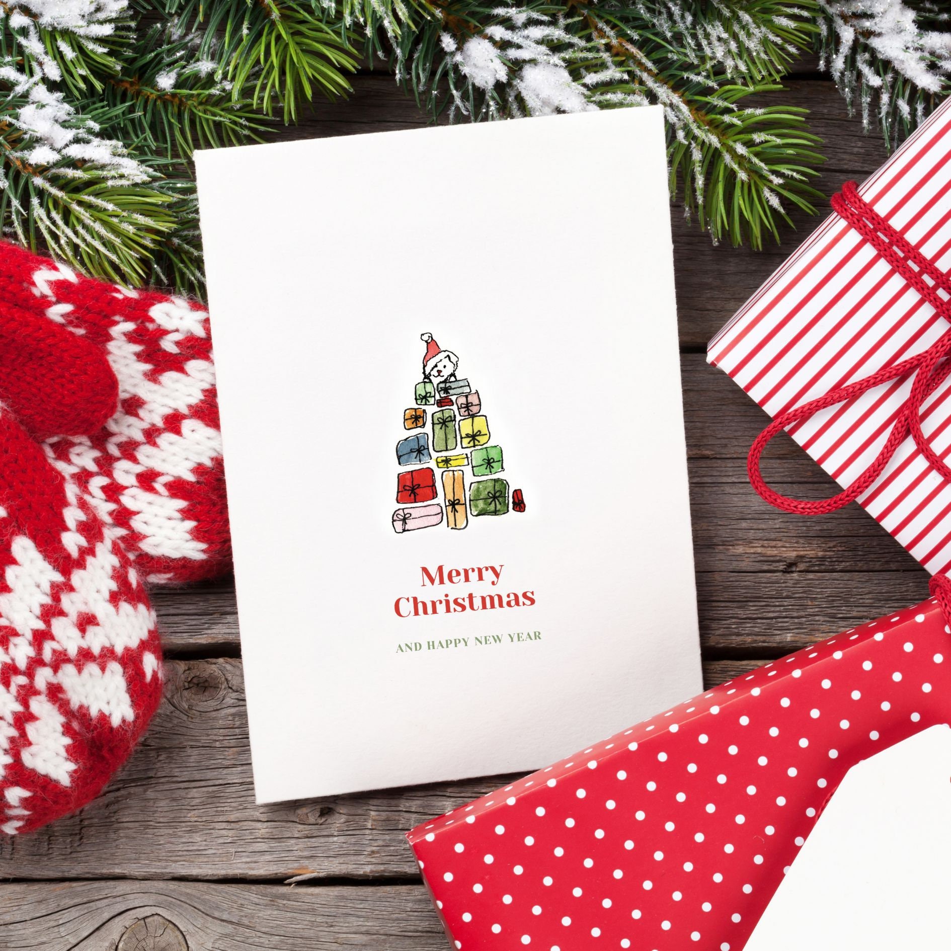 Printable Christmas Card, Digital Download Print at Home 5 X 7 on A4 - Etsy