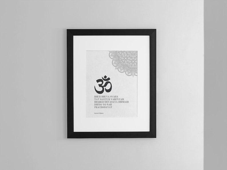 Gayatri Mantra Print | Hindu Mantra Wall Art Print | Digital Print ...