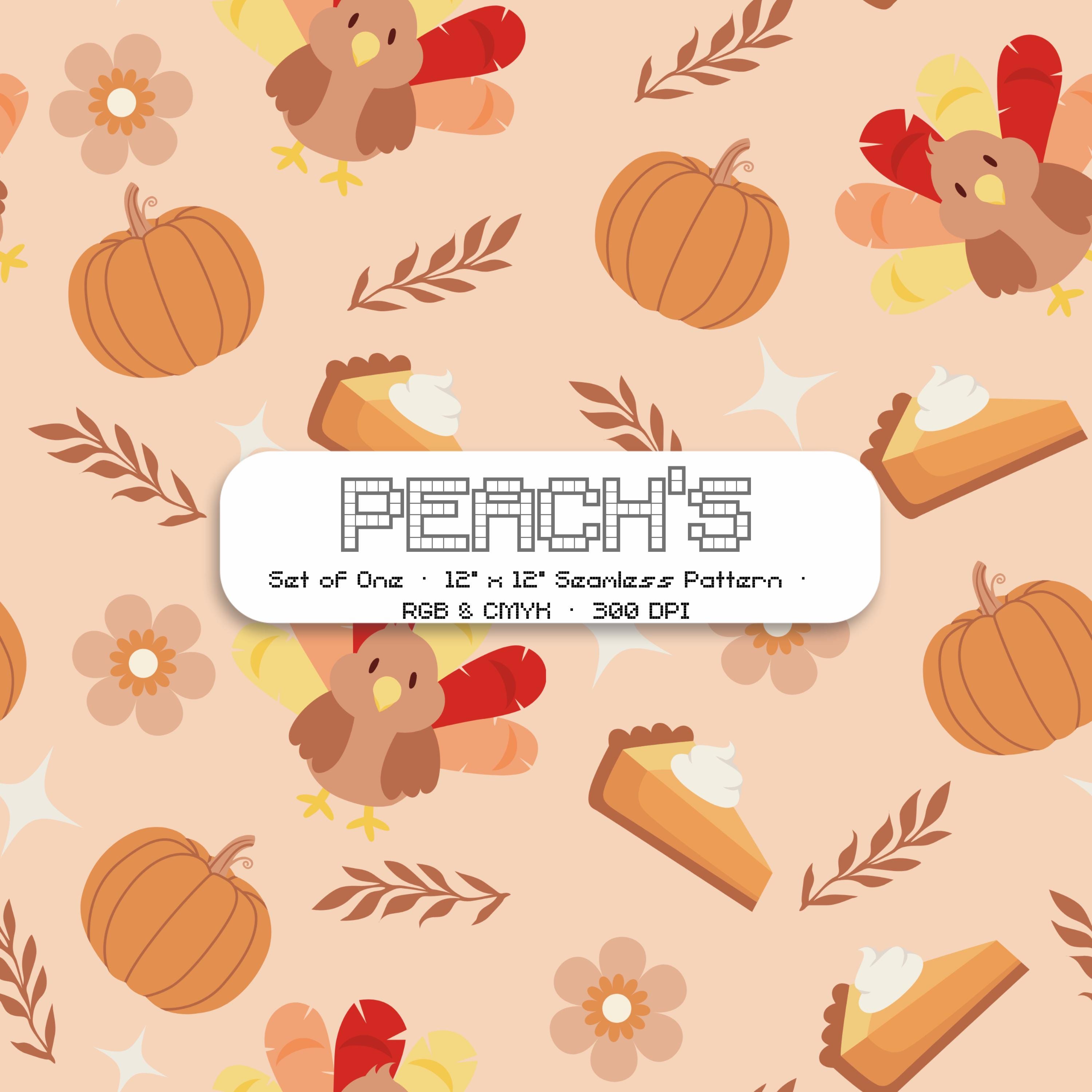 Thanksgiving Turkey Digital Seamless Pattern, Commercial Use, Pie ...