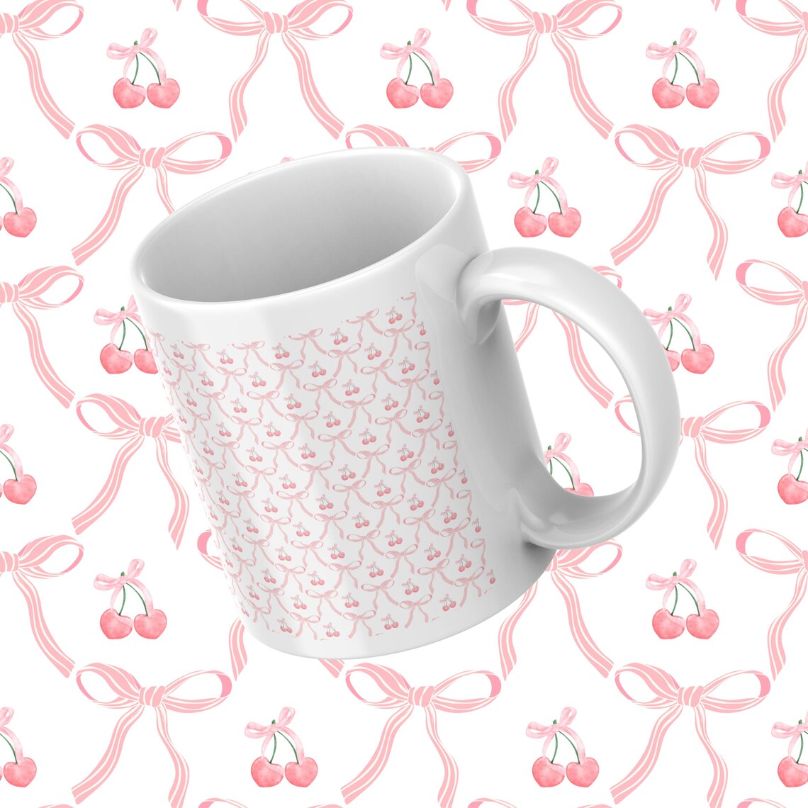 Cherry Bows Trellis Seamless Pattern, Commercial Use, Digital Design ...