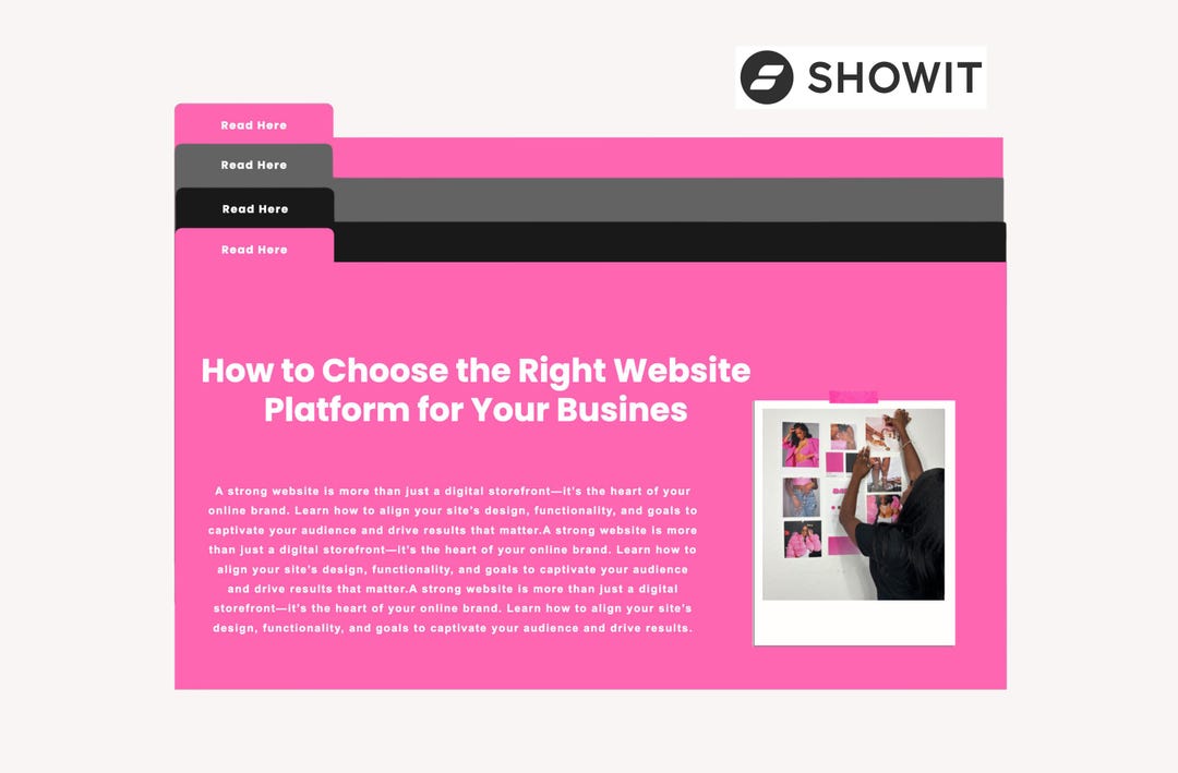 Folder-inspired Stacking Canvas Template for Showit, Showit Stacking ...