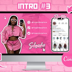 Pink Youtube Branding Kit, Youtube Banner, Youtube Intro, Youtube Outro ...