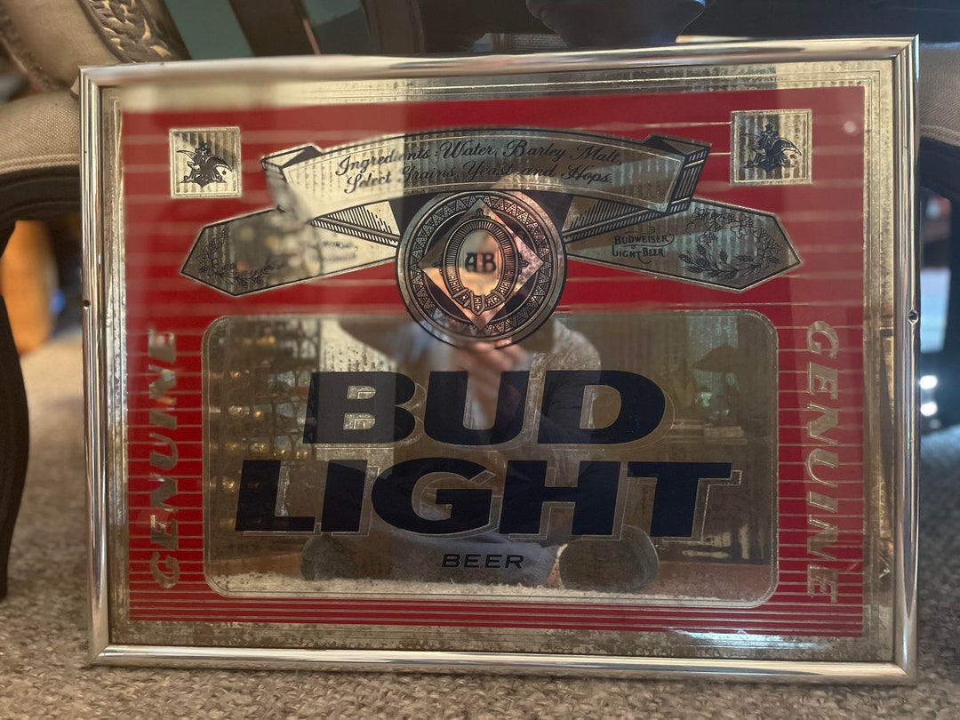 Vintage Bud Light Beer Framed Mirror Bar Sign 25x19 - Etsy
