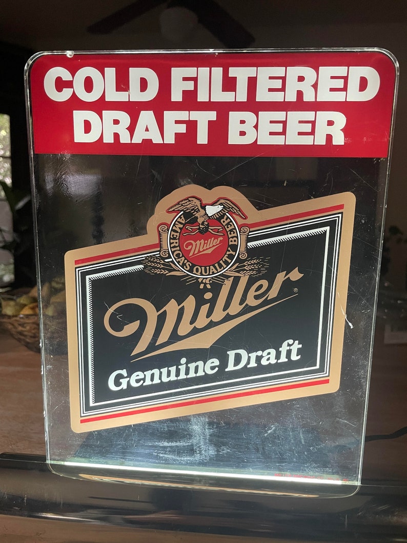 Lighted Miller Genuine Draft Beer Sign ~ Bar, Man Cave, 11" X 12" X 5 ...