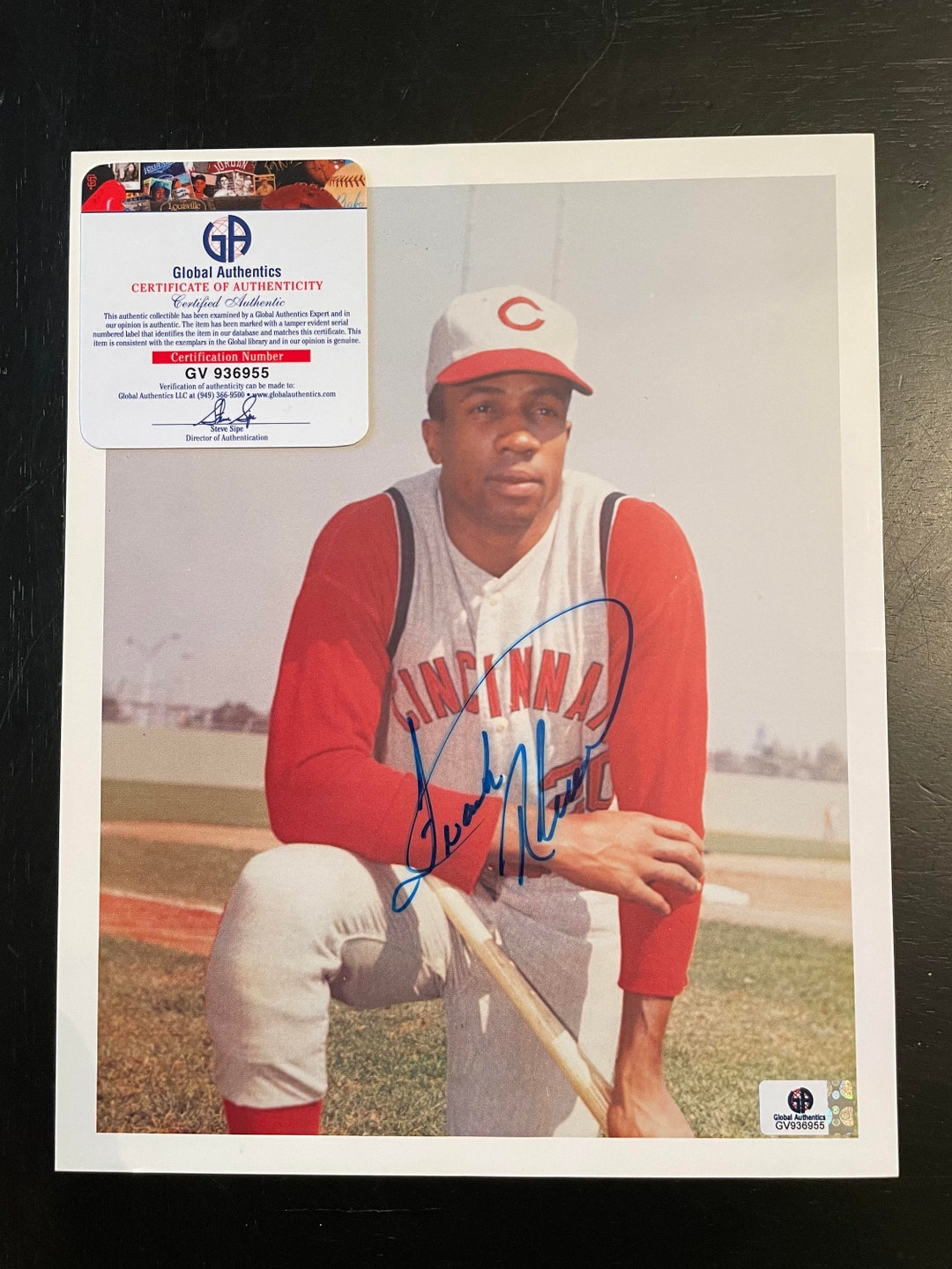 Frank Robinson 1956 CINCINNATI Reds Autographed Photo D.2019-hof COA ...