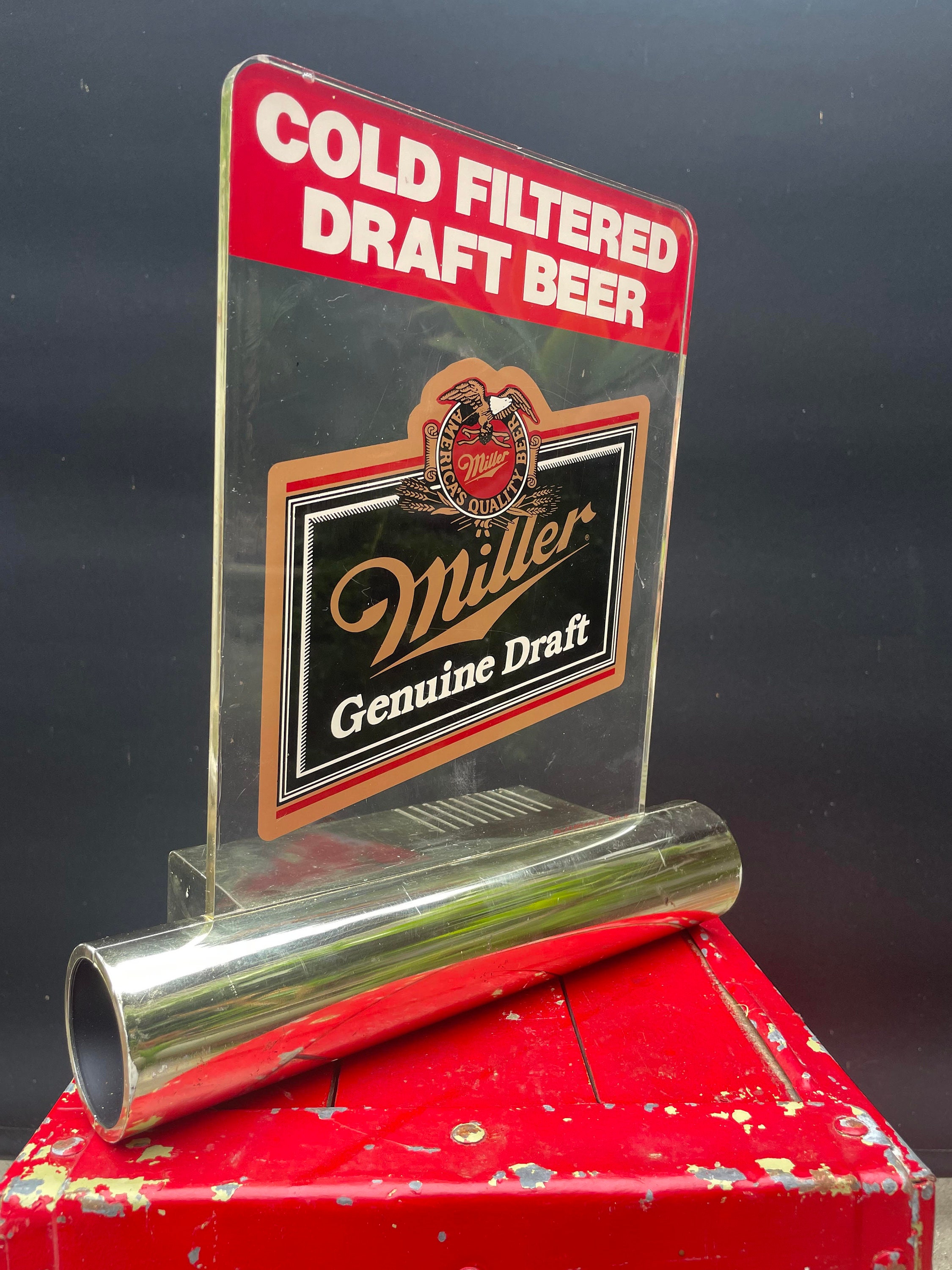 Lighted Miller Genuine Draft Beer Sign ~ Bar, Man Cave, 11" X 12" X 5 ...