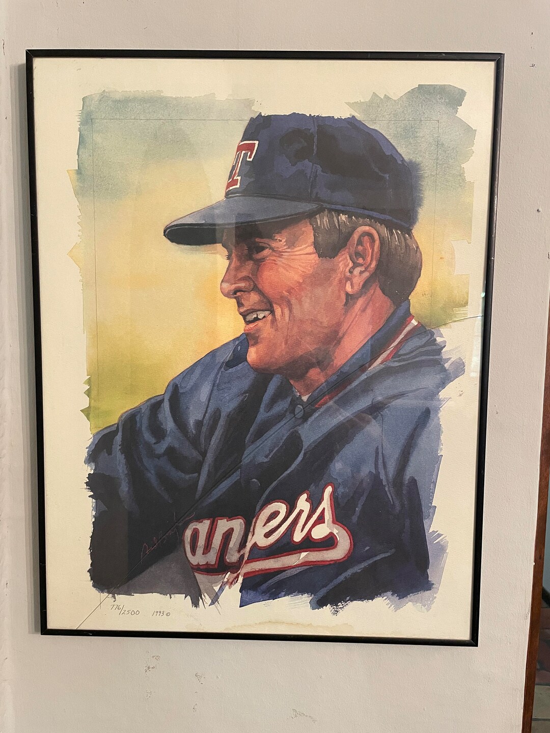 Vintage Nolan Ryan Texas Rangers Lithograph by Artist SID BINGHAM 1993 ...