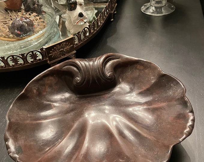 Vintage Large Heavy Art Nouveau Bronze Cast Iron Clam - Scallop Shell 8 ...