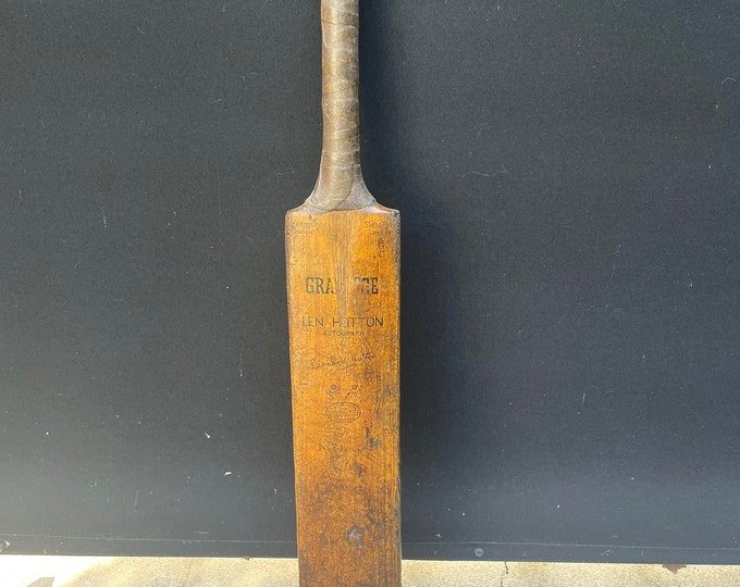 Vintage 1930s-1950s Gradidge Len Hutton Autograph Cricket Bat England ...