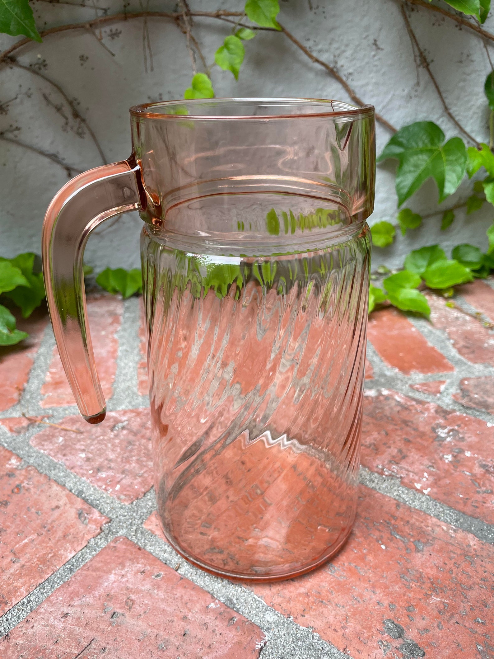 Vintage 7 Piece Rosealine Set of Pitcher and 6 Glasses From France ...
