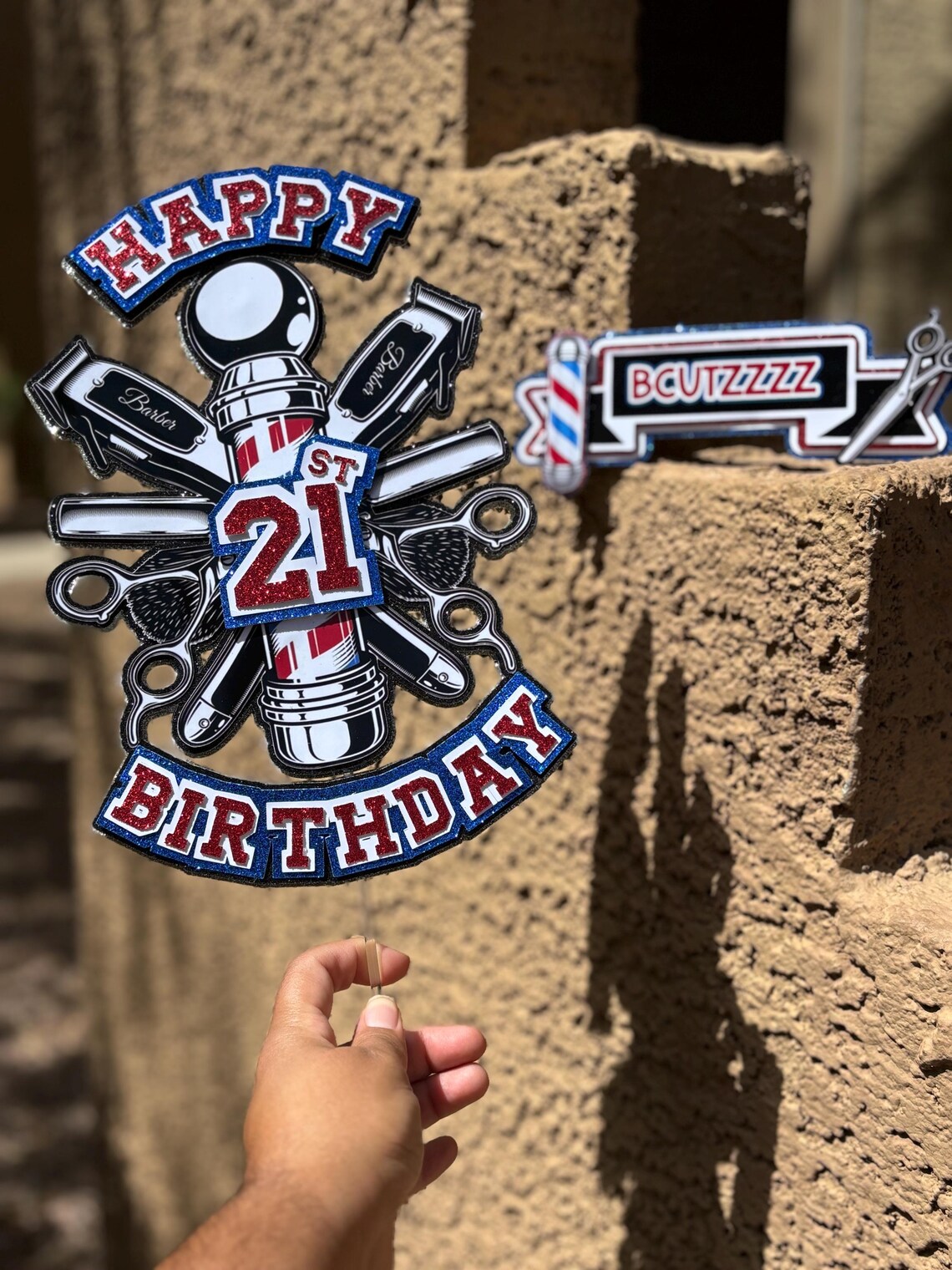 Barber Themed Cake Topper - Etsy