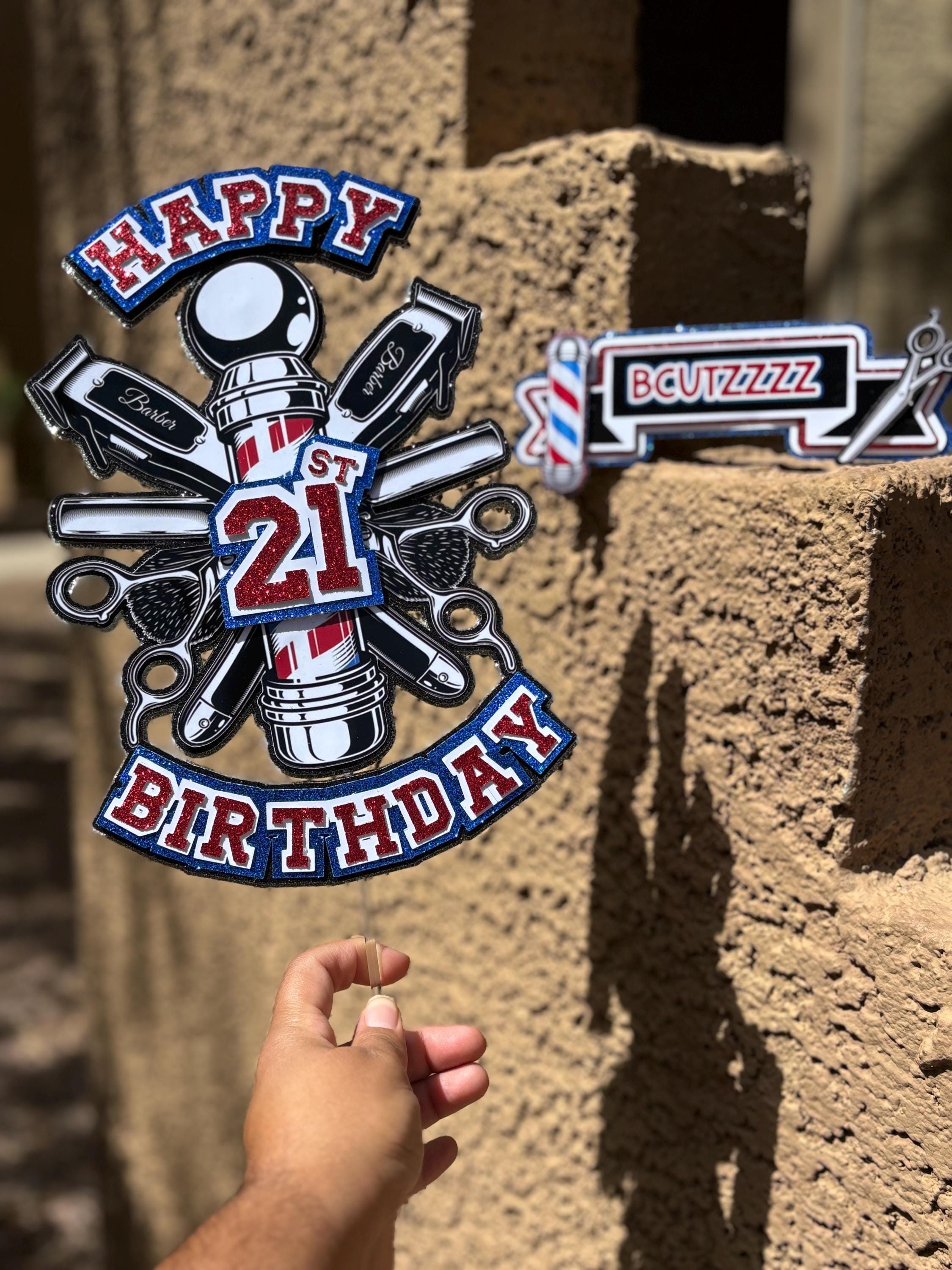 Barber Themed Cake Topper - Etsy