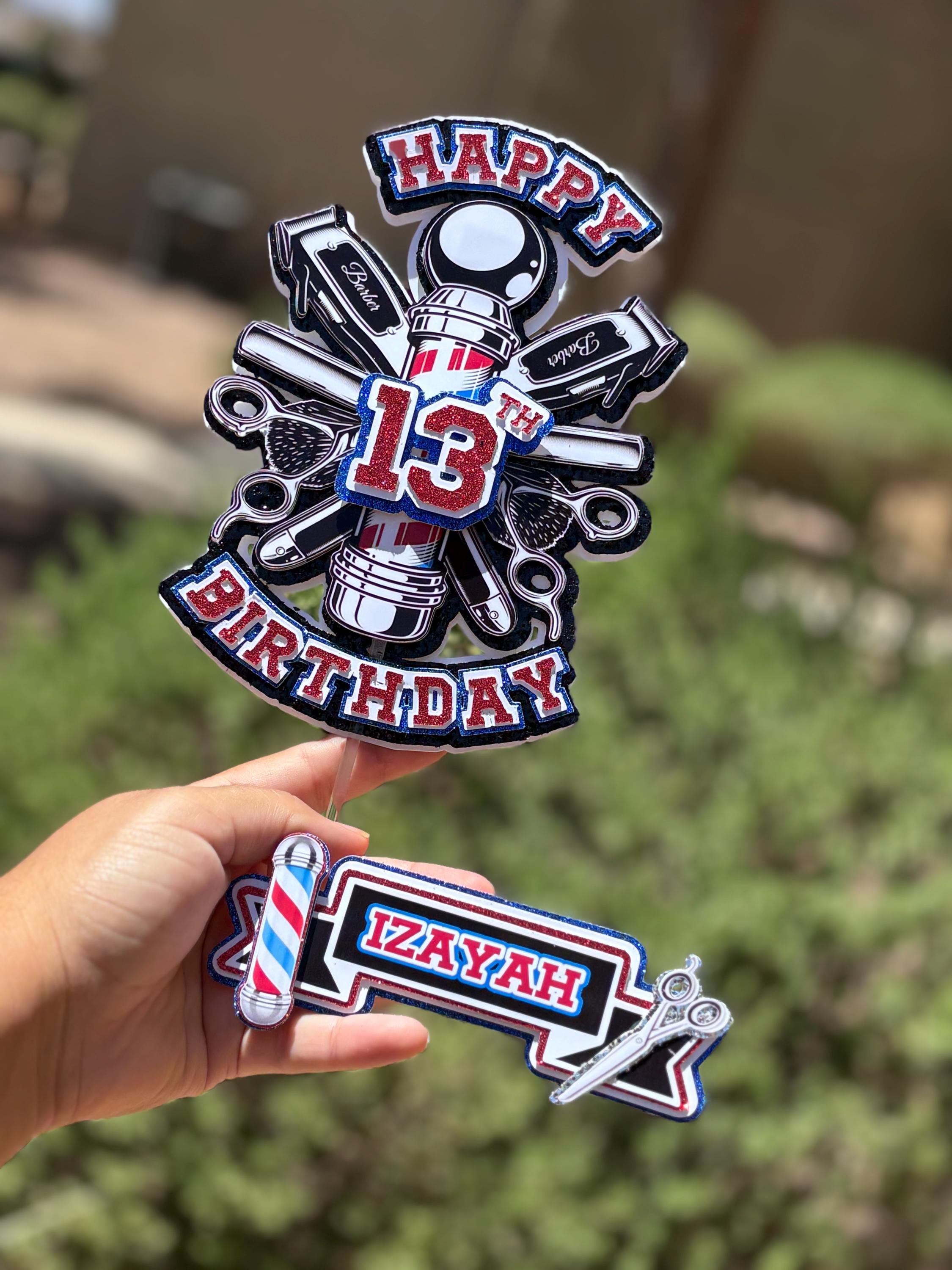 Barber Themed Cake Topper - Etsy