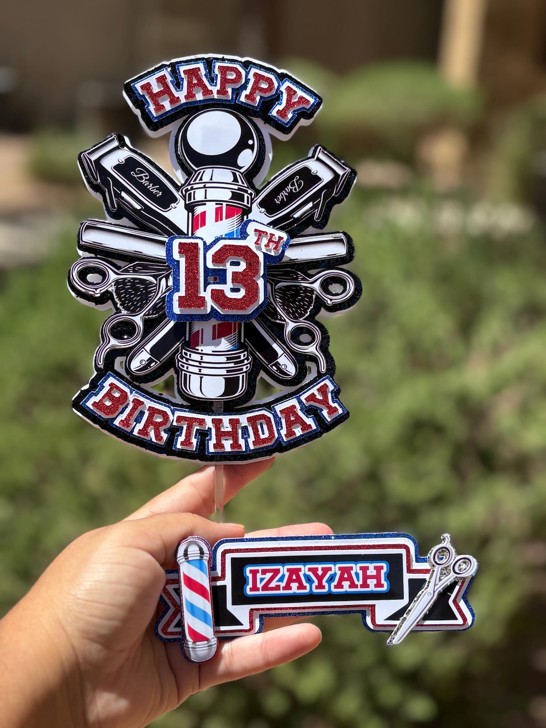 Barber Themed Cake Topper - Etsy