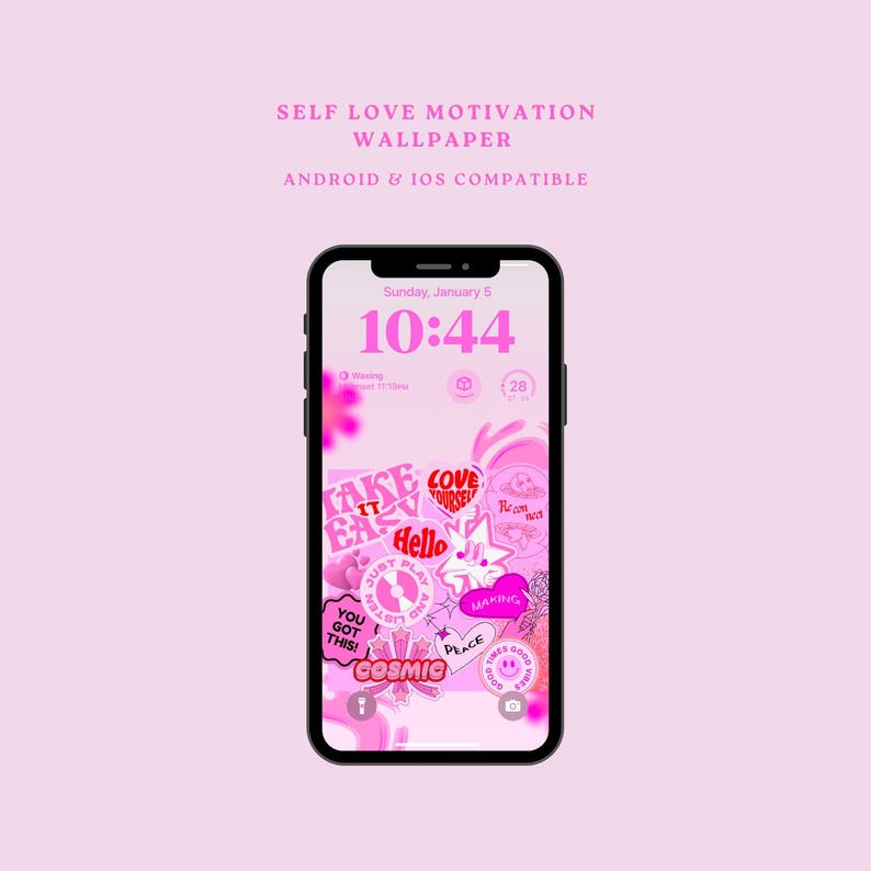 Self Love Motivation Vision Board Wallpaper | Pink Aesthetic Phone ...