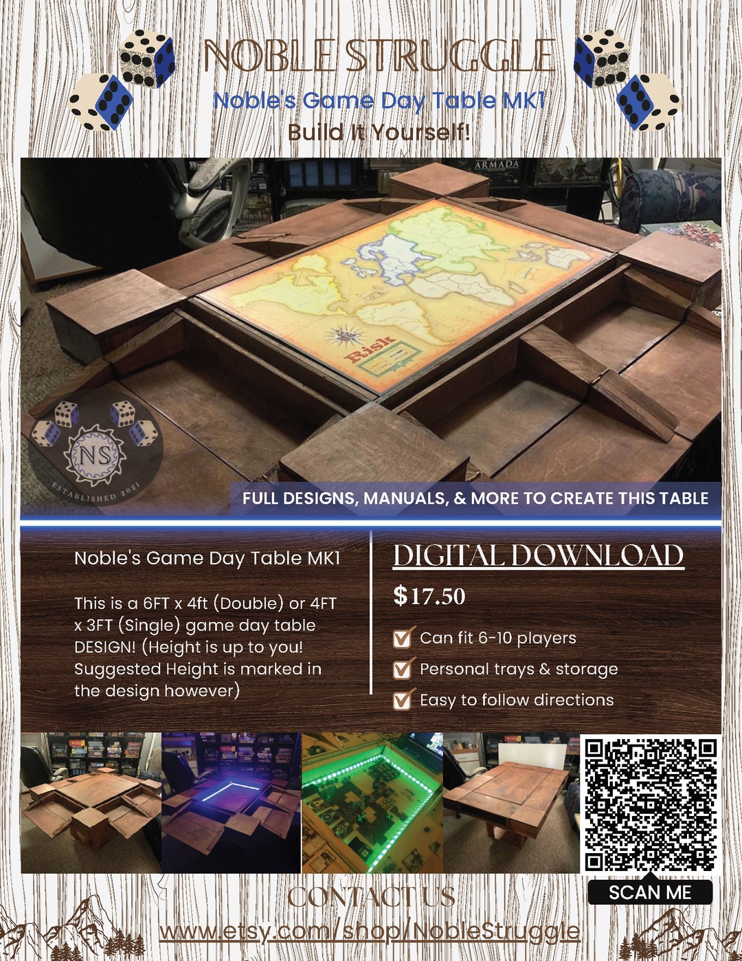 Noble's Game Day Table MK1 Design - Etsy