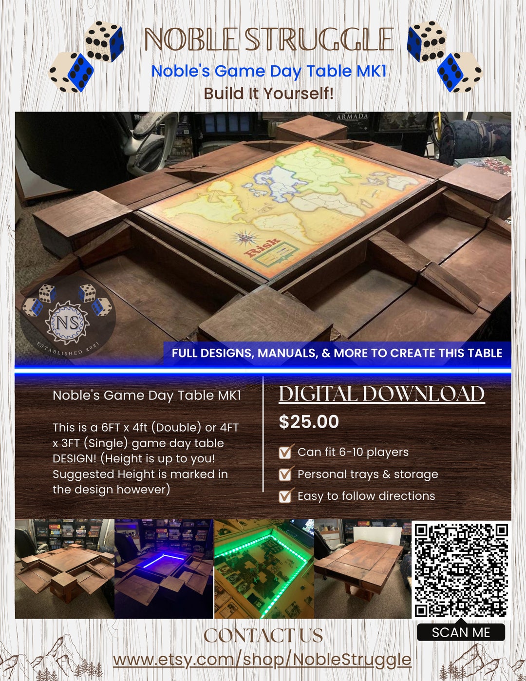 Noble's Game Day Table MK1 Design - Etsy Australia