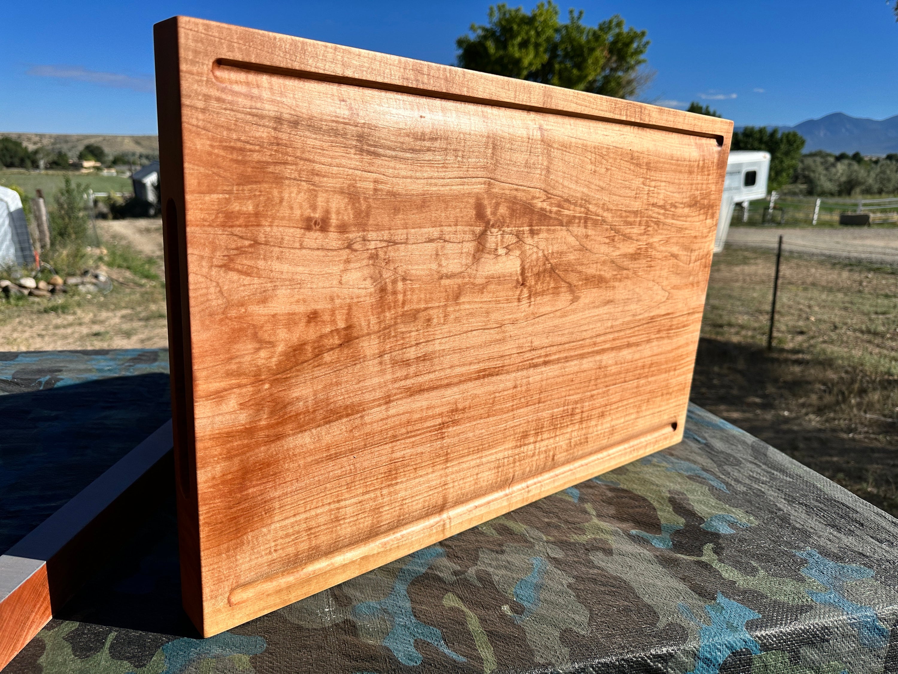 Custom Massive Solid One Piece Maple Slab Cutting Board With Juice ...