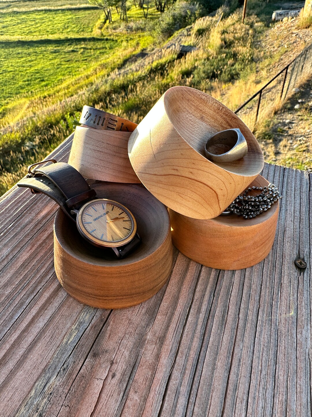 Reclaimed Maple, Walnut, Cherry Turned Hardwood Ring Dish/jewelry Dish ...