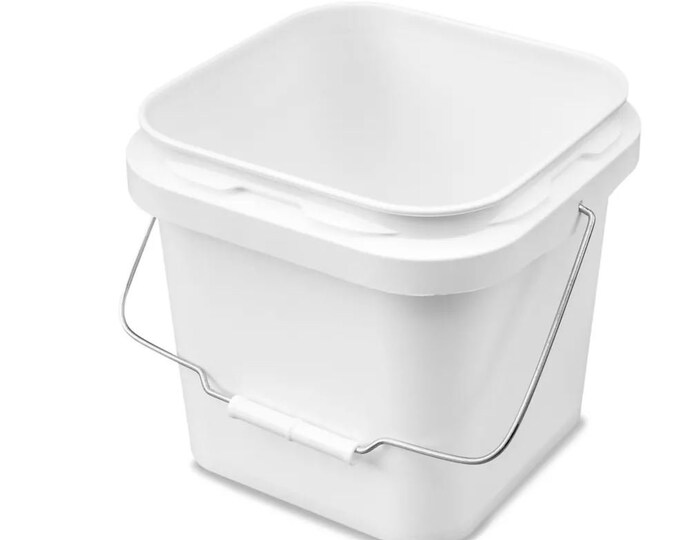 White Buckets, Sold in Quantity of 4 Square Buckets With Metal Handle 2 ...