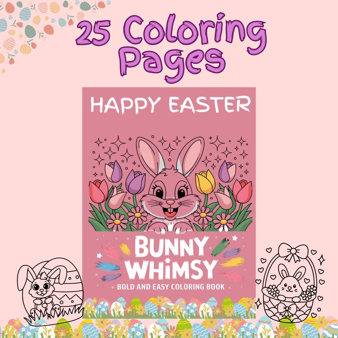 Easter | Coloring Pages 25 Pages Easter Whimsy Bunny Theme - PDF ...