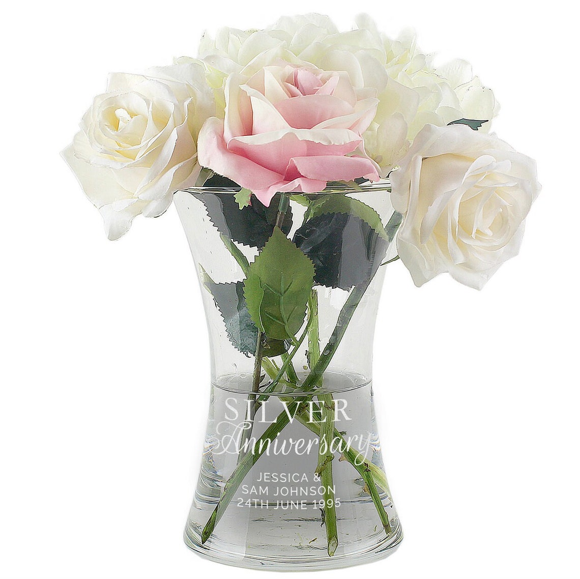 Personalised silver Anniversary Glass Vase Etsy UK personalised-silver-anniversary-glass-vase-etsy-uk