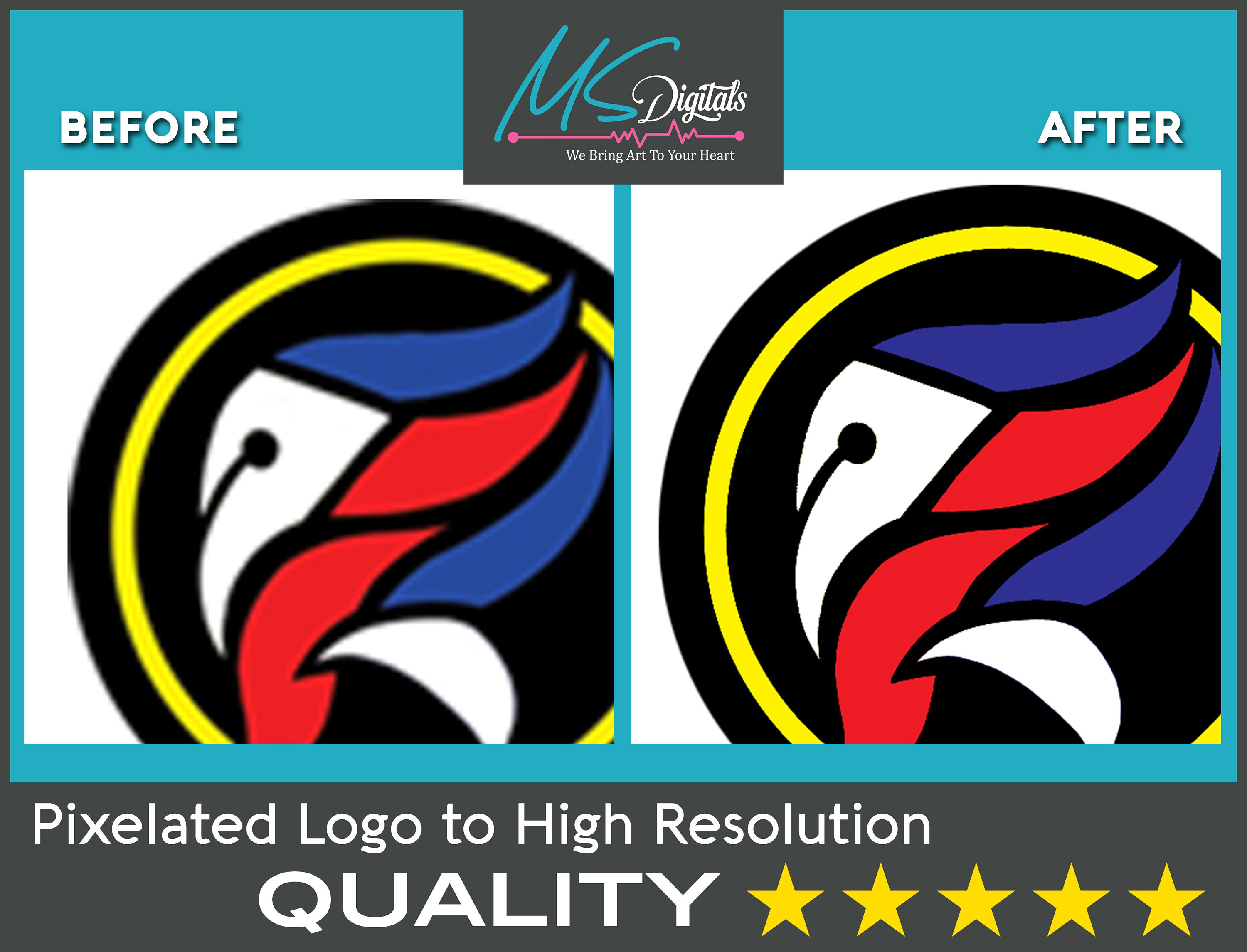 Logo Design, Turn Blurred Logo Into High Resolution, Pixelated Logo to ...