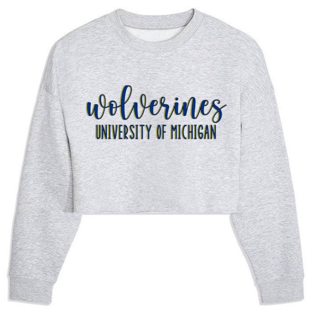CUSTOM University Cursive Design Crewneck Cropped University of ...