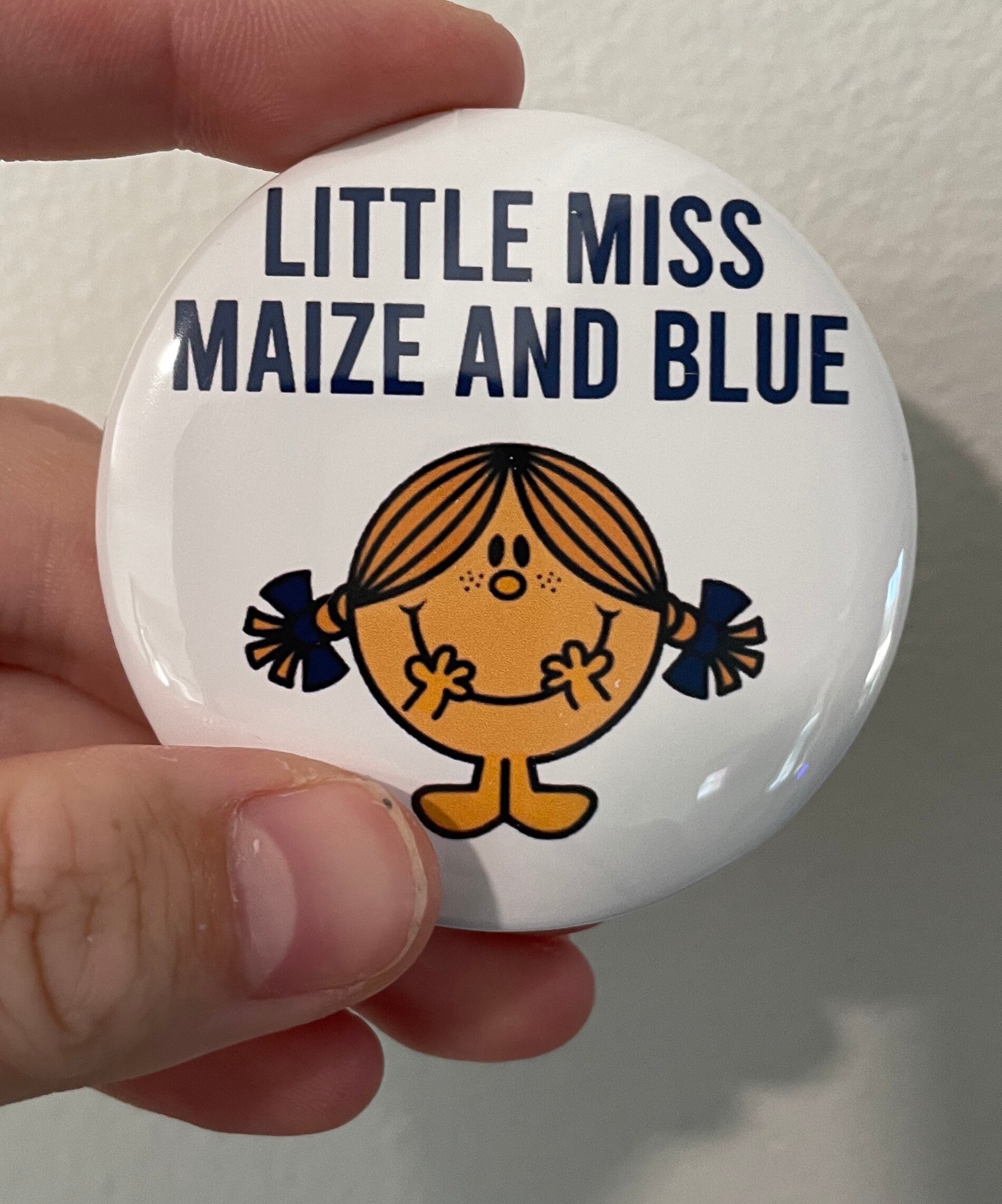 CUSTOM University Little Miss Design Button Pin College Game - Etsy