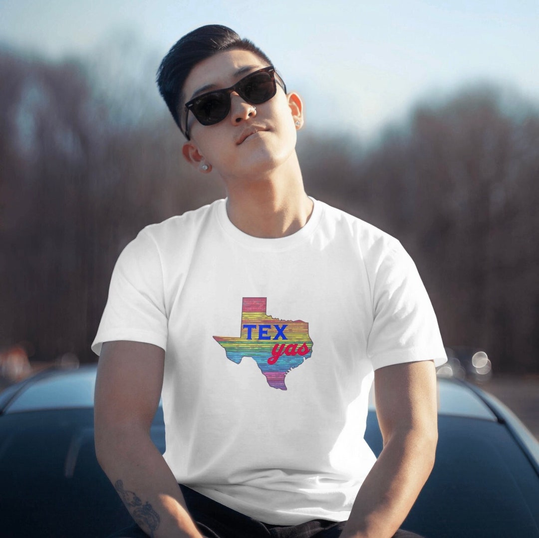 Tex YAS !! Gay Pride Shirt, Gay Texas Texan T-shirt, Gay Pride Tee ...
